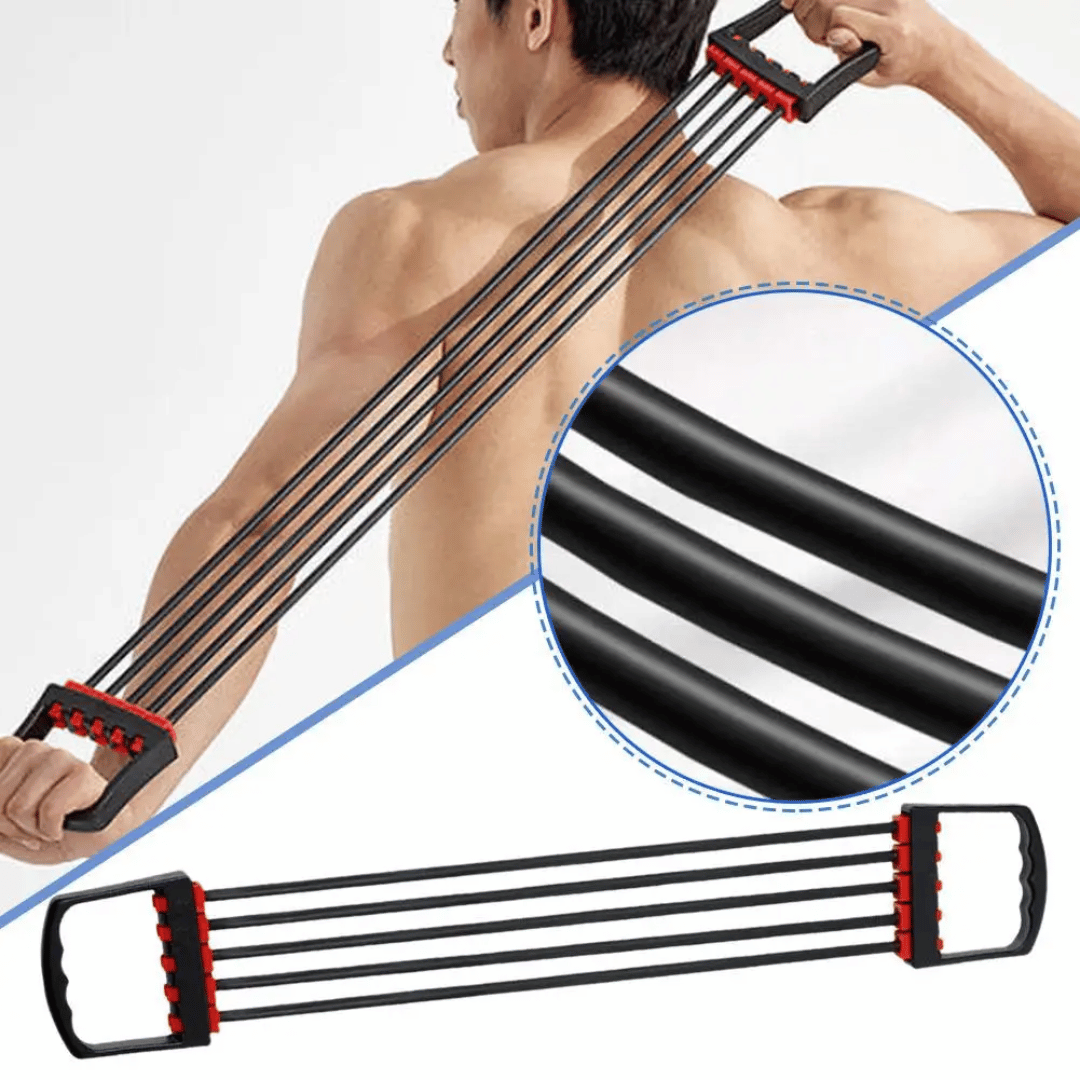 5-Spring Chest Expander Band - Home Gym Upper Body Strength Trainer